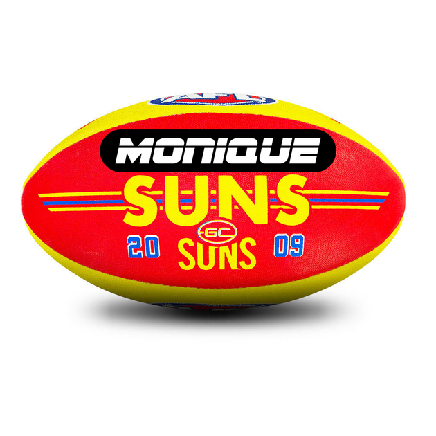 Personalised AFL Official Gold Coast Suns Club Football (Size 5) | NPA ...
