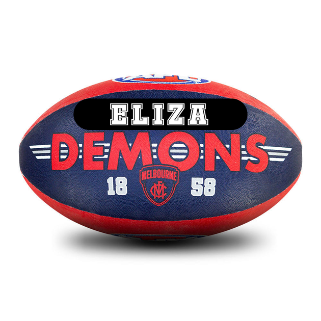 Personalised AFL Official Melbourne FC Demons Club Football (Size 5 ...