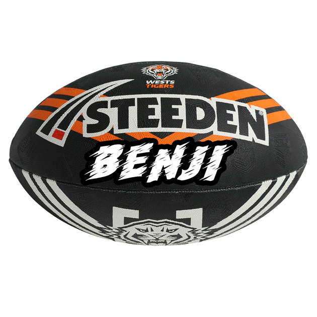 Personalised Wests Tigers Official NRL Ball (size 5) | NPA Events Australia