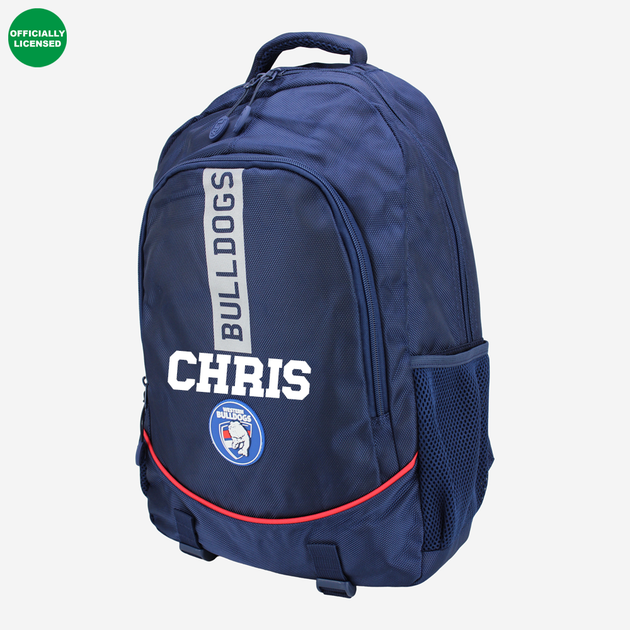 Personalised Western Bulldogs Official AFL Backpack | NPA Events Australia