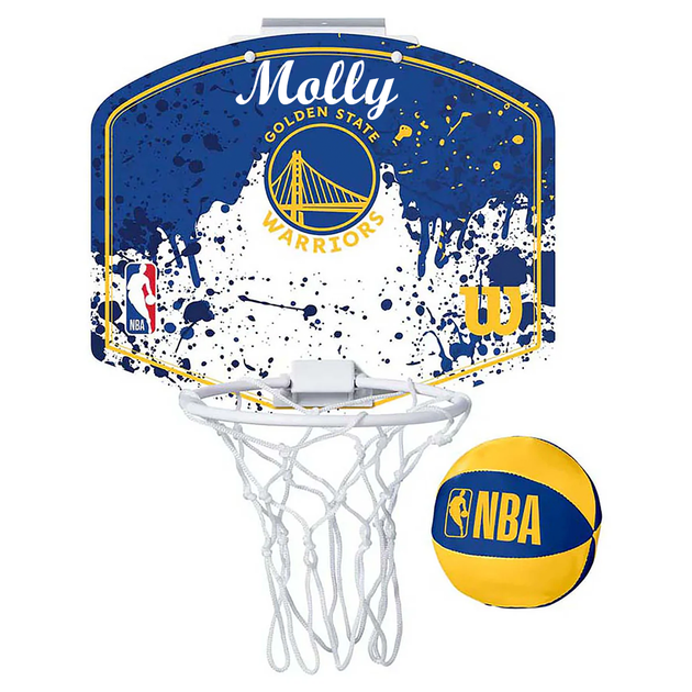 Personalised Wilson NBA Team Mini Basketball Hoop (Golden State Warrio ...