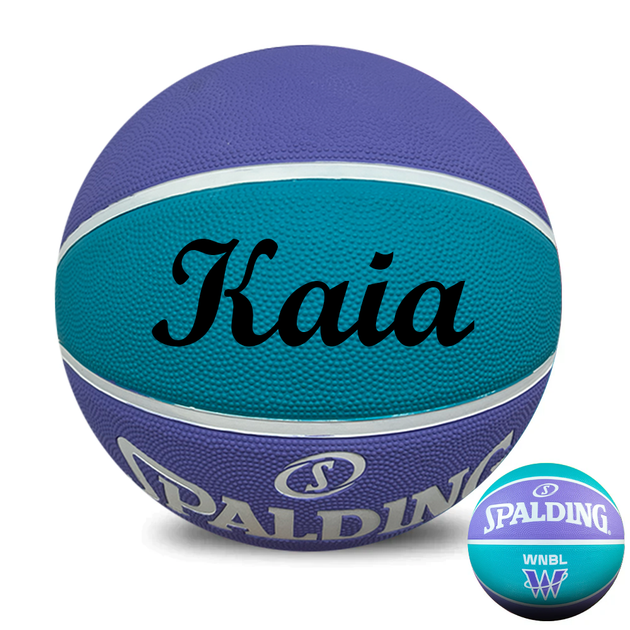 Personalised Spalding WNBL Replica Basketball Teal & Purple (Size 5, 6 ...
