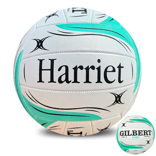Personalised Gilbert Exo White and Teal Netball (SIZE 4, 5) | NPA ...